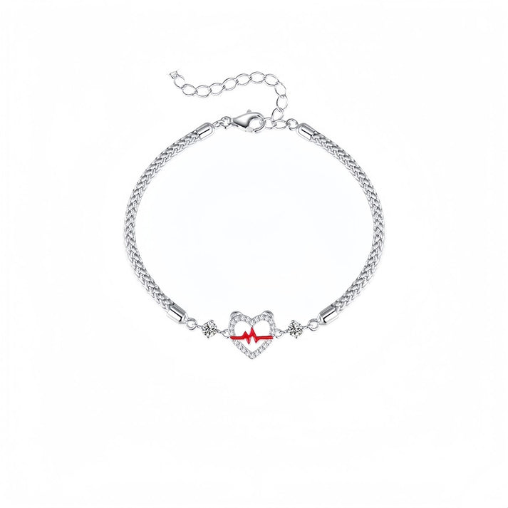 Heartbeat Signal Couple Bracelet | Heart Pulse Matching Bracelets